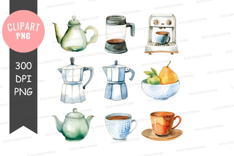 Tea and coffee clip art collection