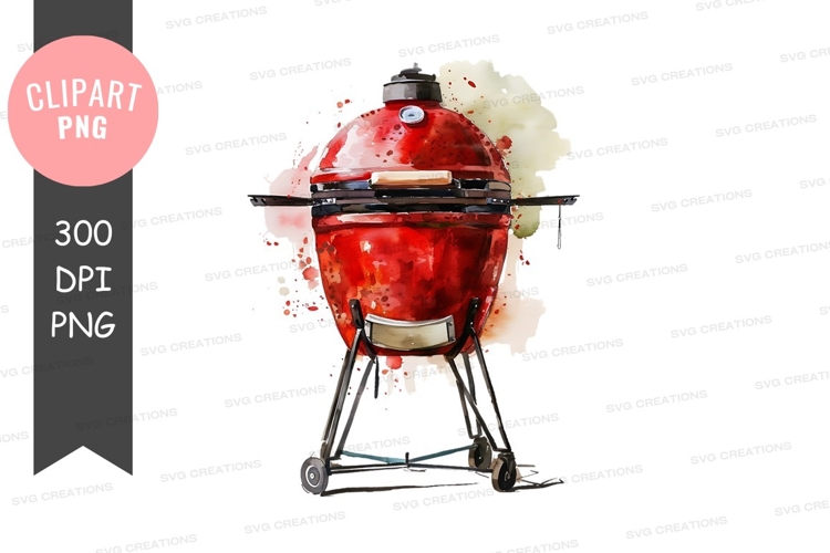 Red kamado grill clipart png (6473719)