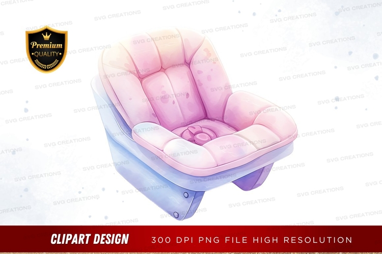 Pink and blue inflatable chair