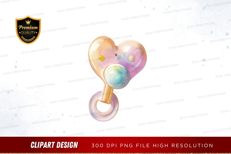 Colorful heart-shaped rattle