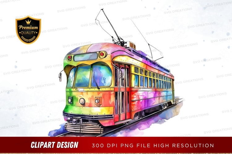 Colorful train clipart png (6488254)