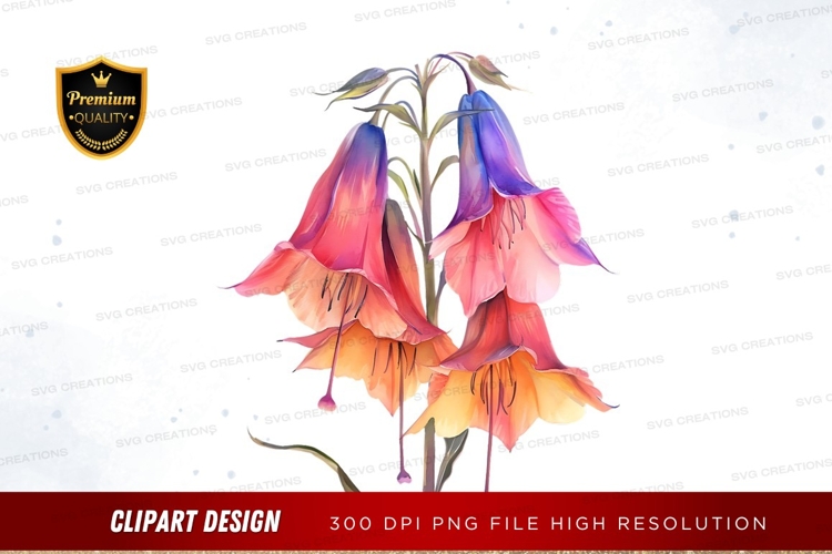Vibrant bell-shaped flowers clipart png