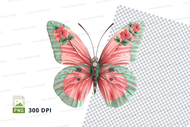 Floral butterfly clipart png (6489407)