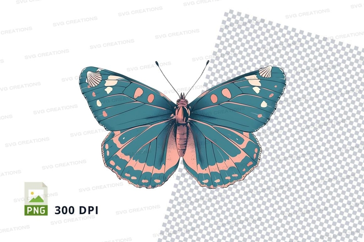 Blue and pink butterfly clipart png