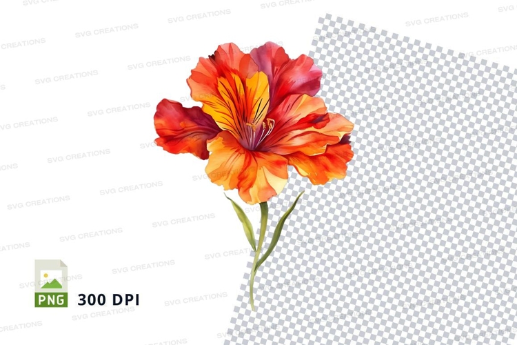 Vibrant orange flower clipart png (6492125)