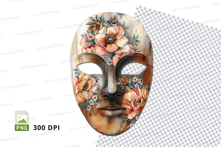 Floral mask clipart png (6492212)