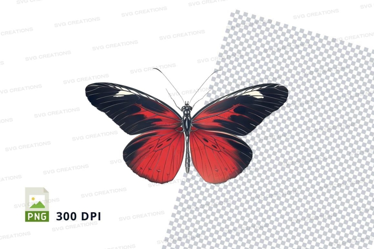 Red and black butterfly clipart png (6493539)