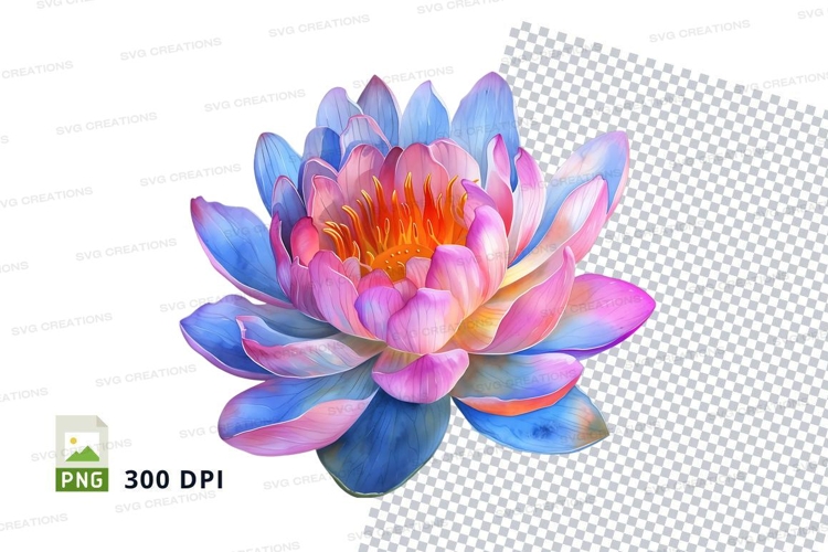 Colorful lotus flower clipart png (6494547)