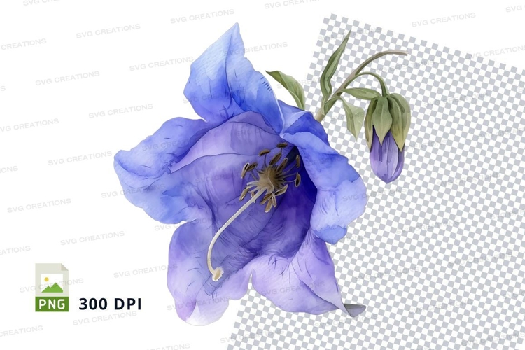 Blue flower clipart png (6498142)