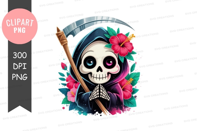 Grim reaper with tropical flowers (6423502)