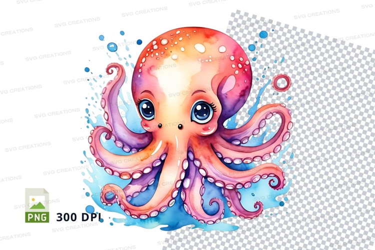 Playful octopus clip art
