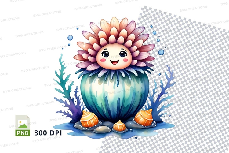 Cute sea urchin clipart (6500266)