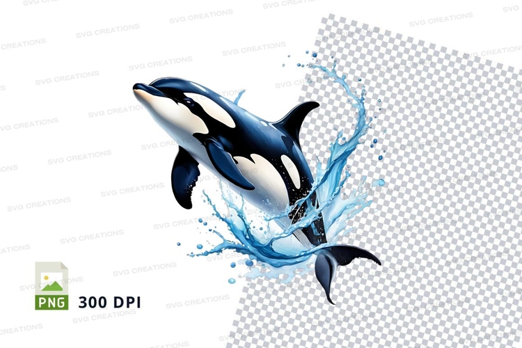 Leaping orca clip art (6500484)
