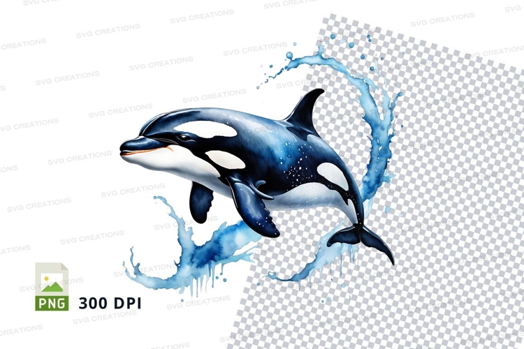 Leaping orca clip art (6500554)
