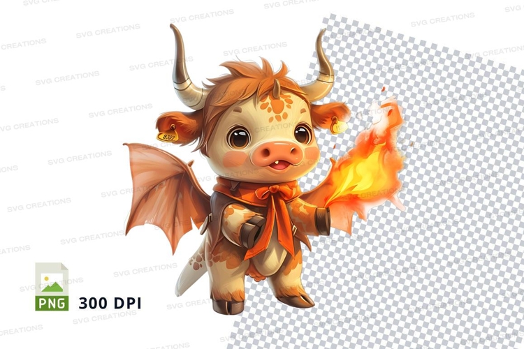 Mythical cow dragon clipart