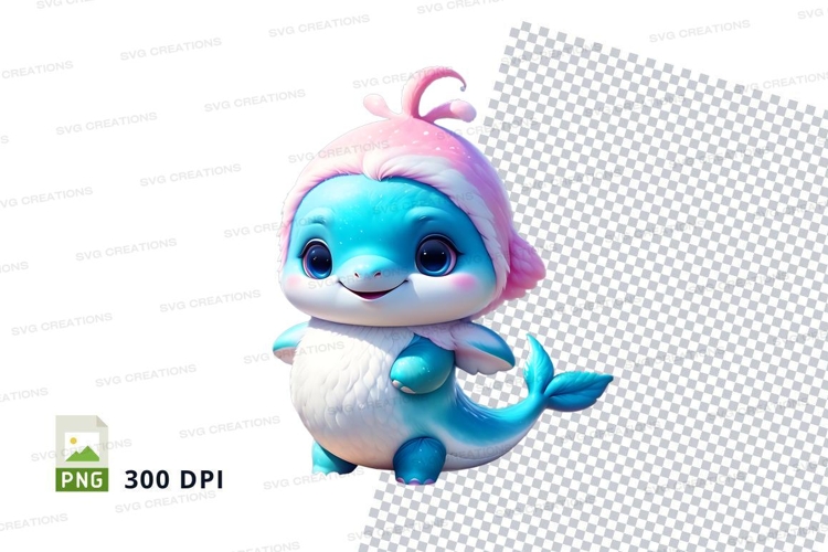 Cute mermaid dolphin clipart