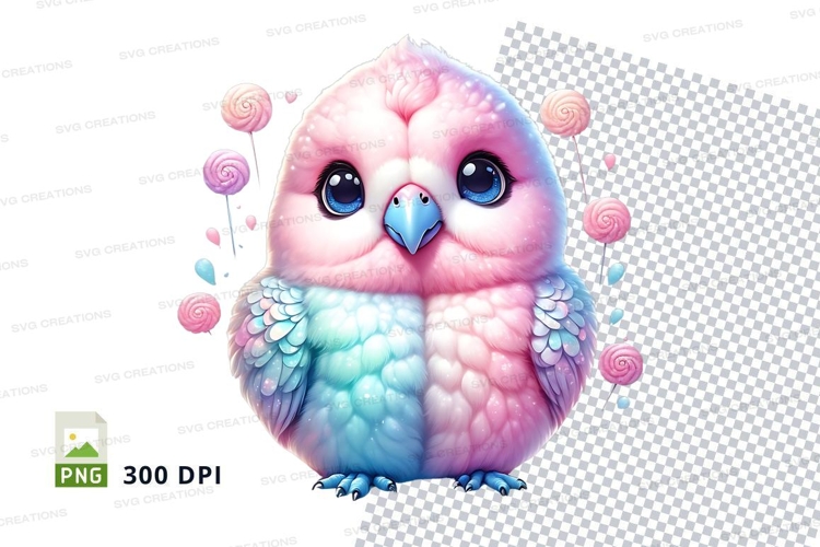 Pastel owl with candy