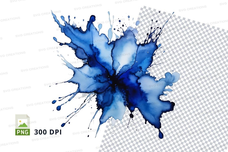 Blue ink splash clipart png