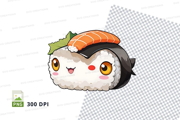 Cartoon sushi mockup