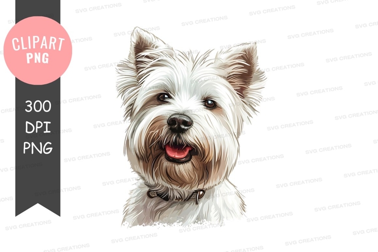 Happy west highland white terrier clipart png