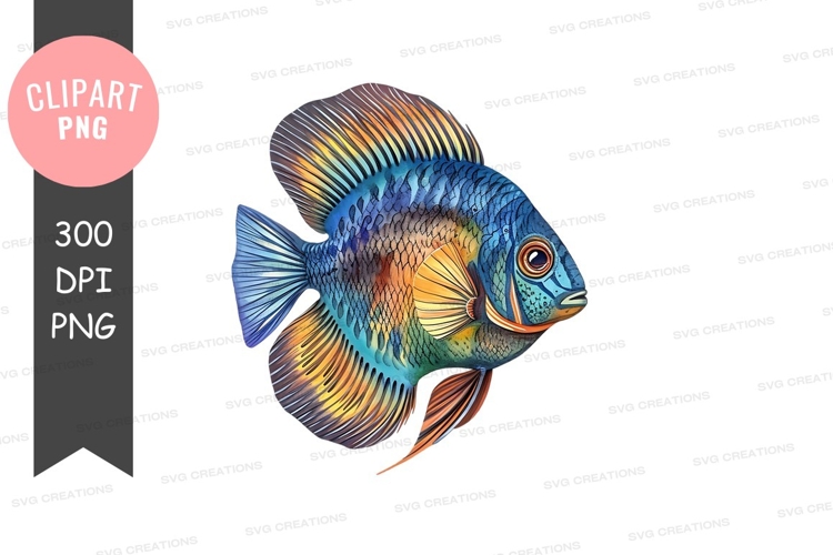 Colorful tropical fish clipart png (6454616)