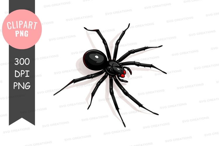 Black widow spider clipart png (6451626)