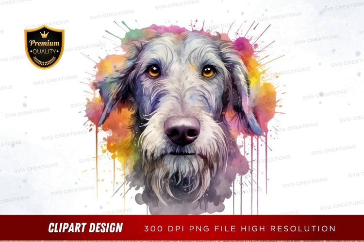 Colorful dog portrait clipart png (6456018)