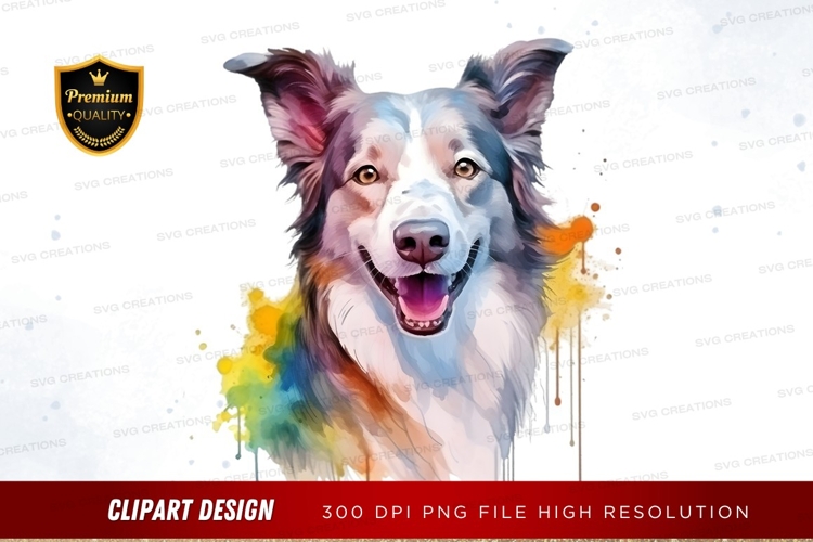 Happy border collie clipart png (6459455)