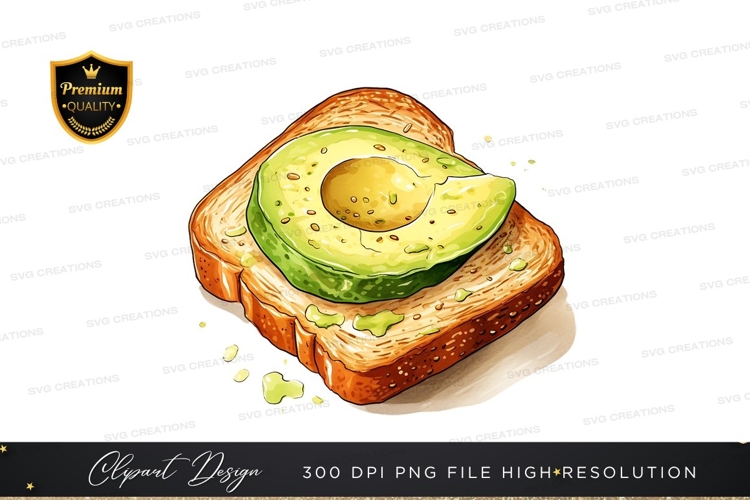 Avocado toast clipart png (6462786)