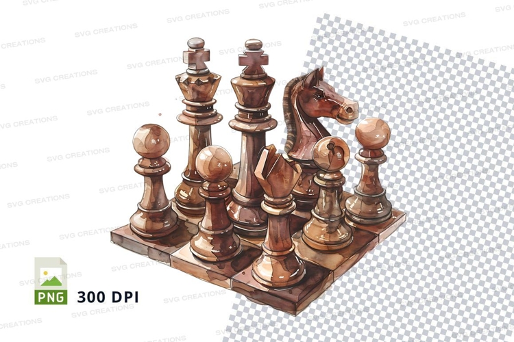 Chess pieces mockup