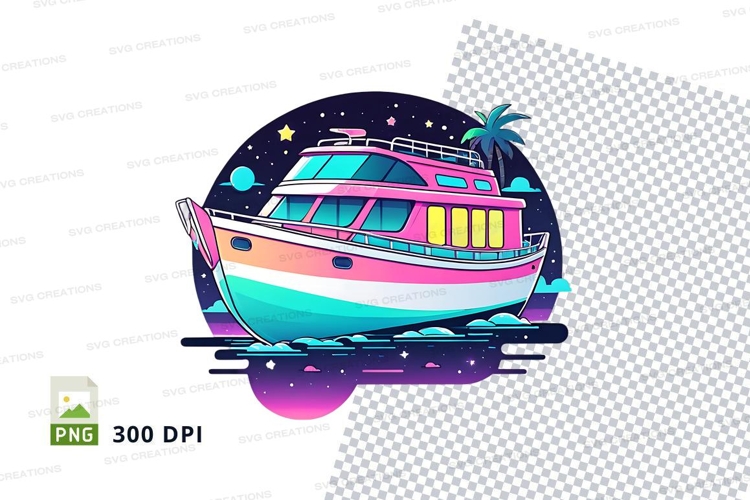 Retro boat clipart png