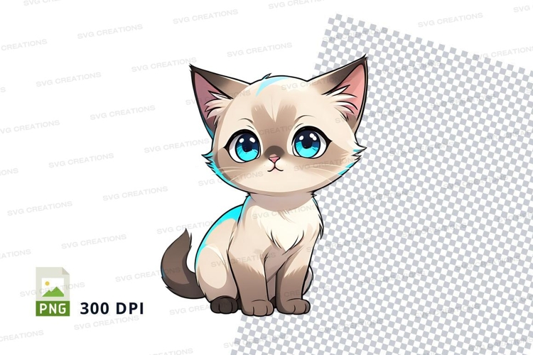 Cartoon siamese cat clipart png