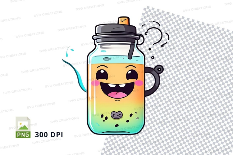Cartoon bubble tea mug mockup