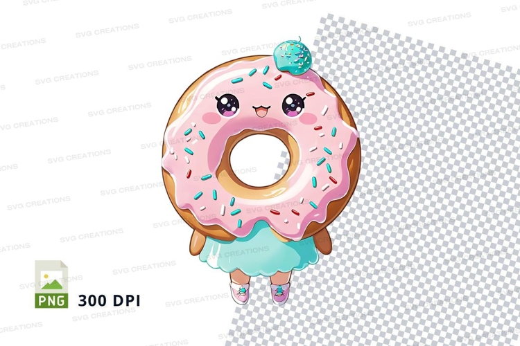 Cartoon donut character clipart png (6564596)