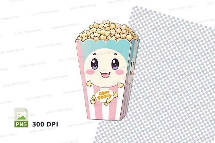 Cartoon popcorn box clipart png