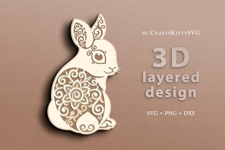 Easter Bunny SVG, 3D Layer Bunny, Paper Layered (2114827)