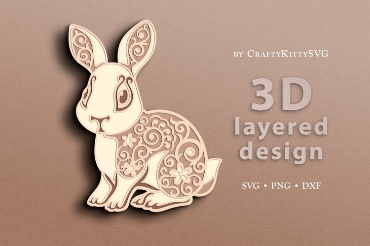 Easter Bunny SVG, 3D Layer Bunny, Paper Layered (2114804)