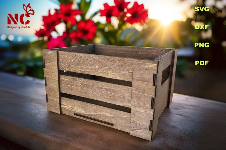 Rustic Wood Crate Laser Cut Files - Custom Storage Gift Box