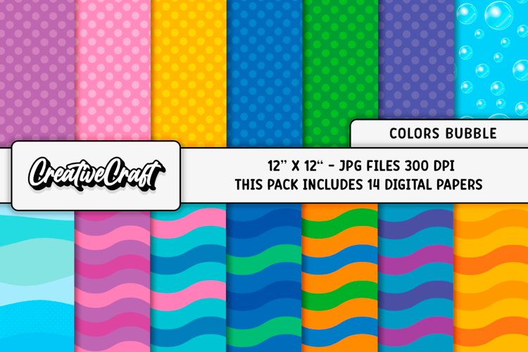 Colors Bubble Digital Papers, scrapbooking papers designs