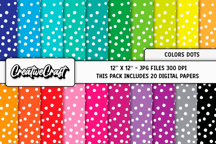 Colors Dots Digital Papers, scrapbooking backgrounds designs