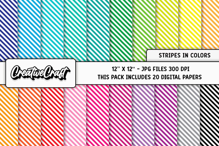 Colors Stripes Digital Papers, scrapbook backgrounds designs