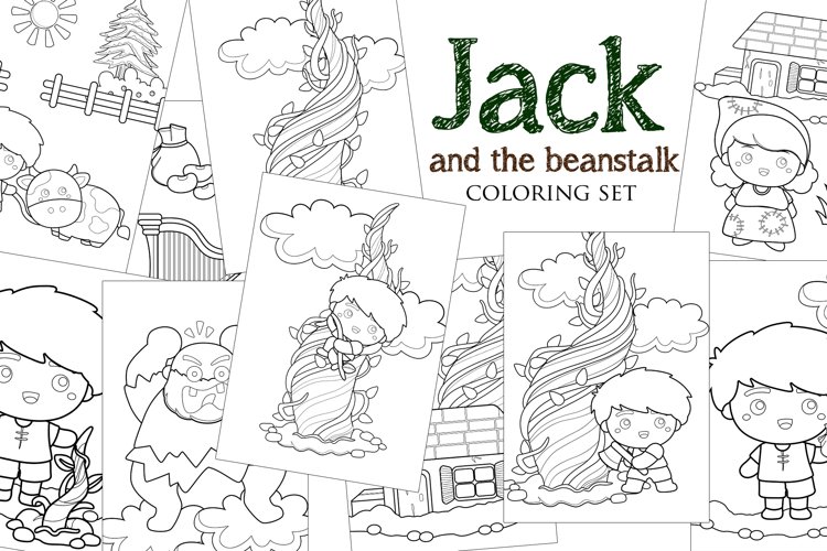 Jack And The Beanstalk Classic Story Coloring Kids And Adult Jack And The Beanstalk Classic Story Coloring Kids And Adult
