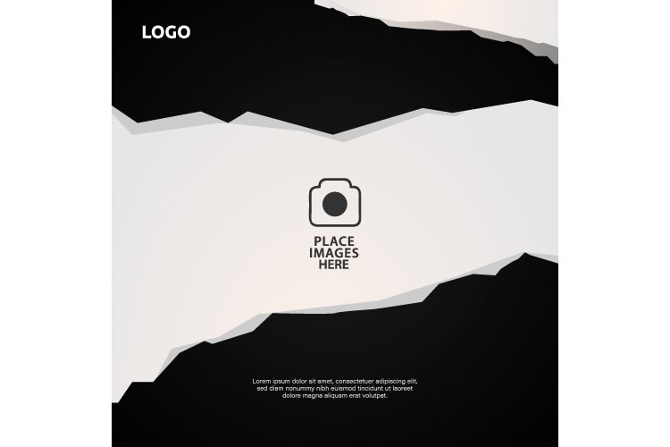 Creative paper scrap social media template design