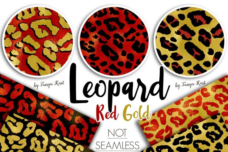 Leopard Red And Gold Patterns