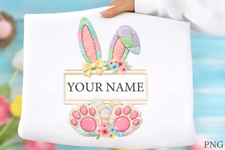 crochet Custom Name Easter Bunny Png