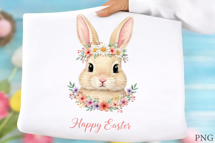 crochet Easter Bunny Spring Flowers