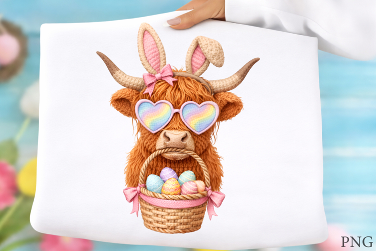 crochet Easter Highland Cow