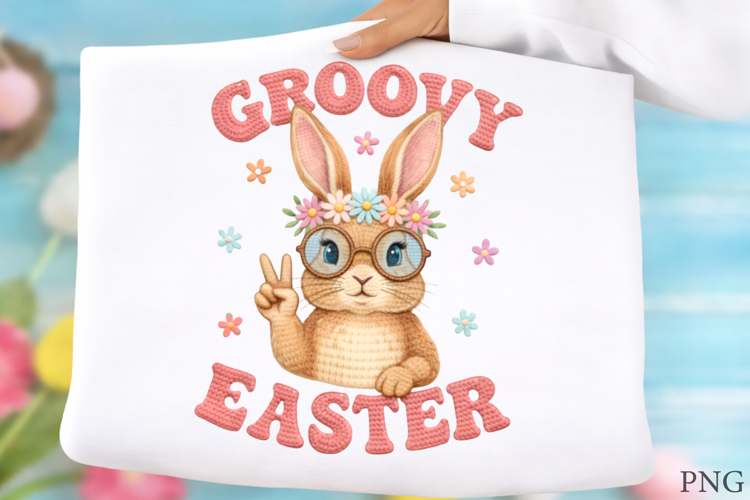 crochet Groovy Easter Bunny Flowers