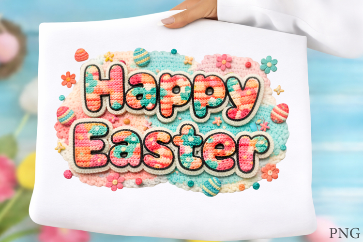 crochet happy easter png (6519127)