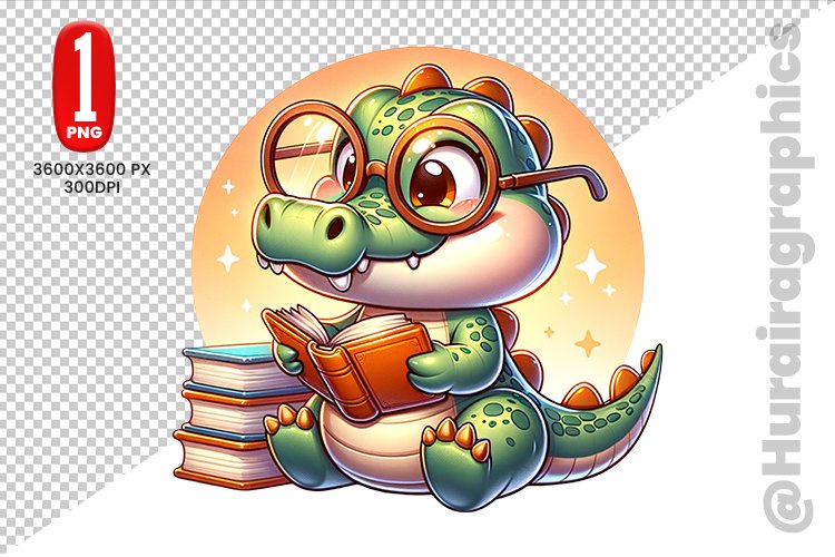 Cute Crocodile Clipart - PNG File (5148312)